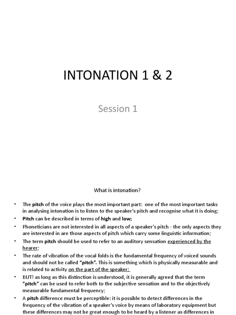 Understanding Intonation in Speech | PDF | Pitch (Music) | Phonetics