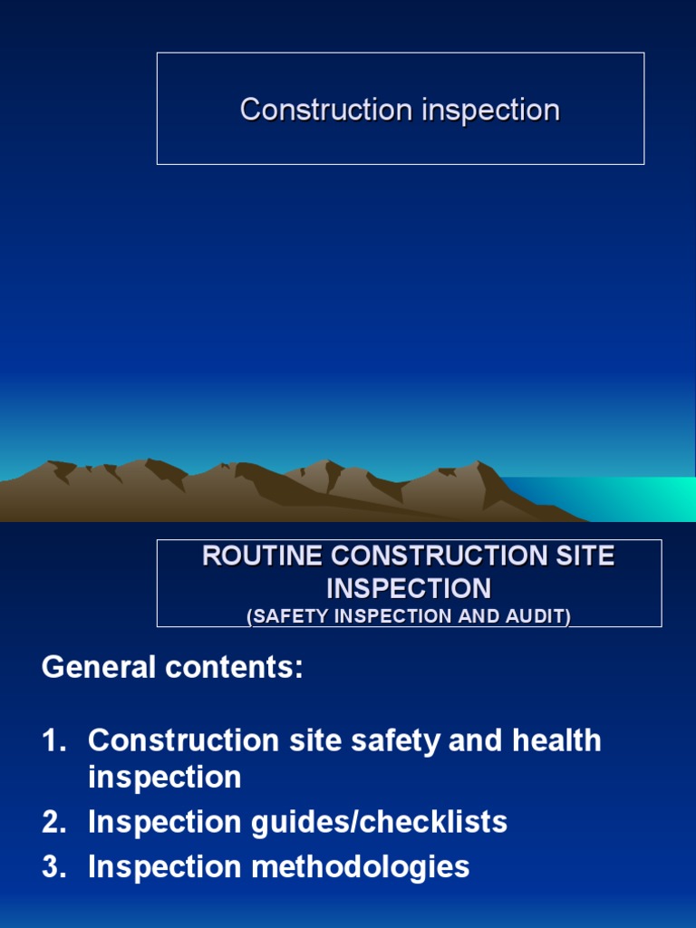 Construction Site Inspection Guide | PDF | Safety | Occupational Safety ...