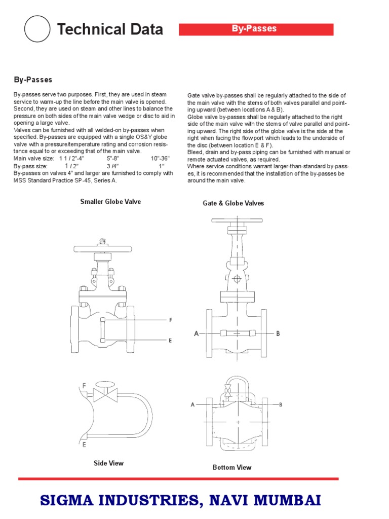 Valve By-Passes: Functions & Specs | PDF | Technology & Engineering