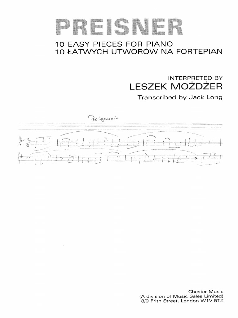 Preisner - 10 Easy Pieces For Piano PDF | PDF