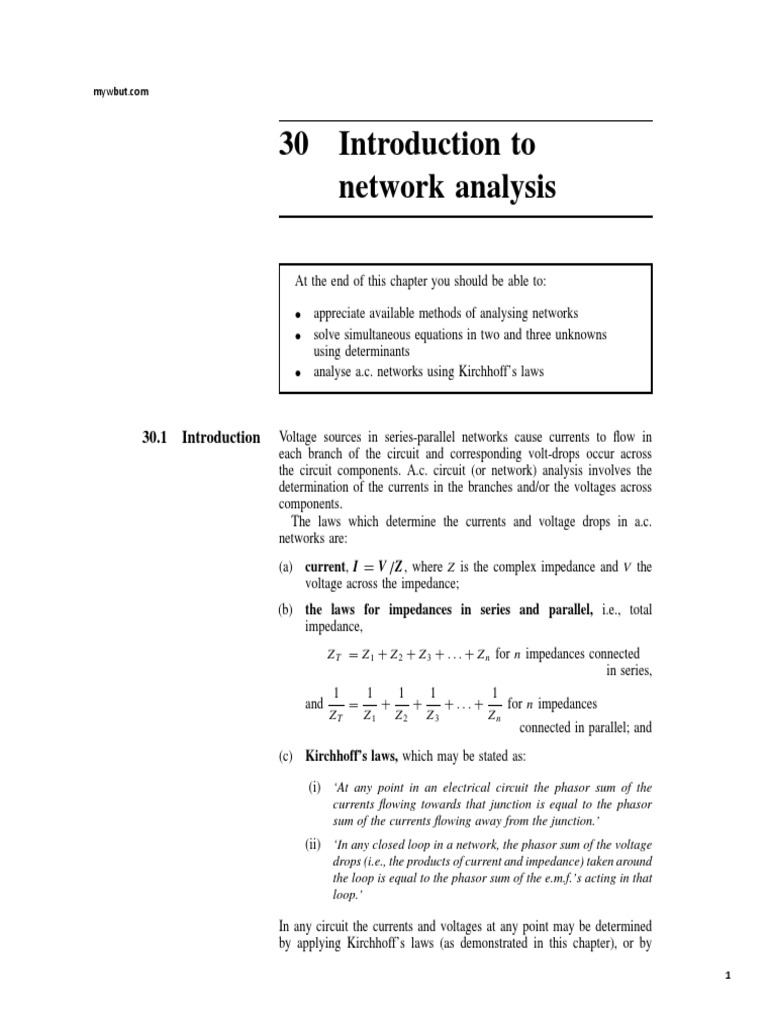 30 Introduction To Network Analysis | PDF | Electrical Network ...