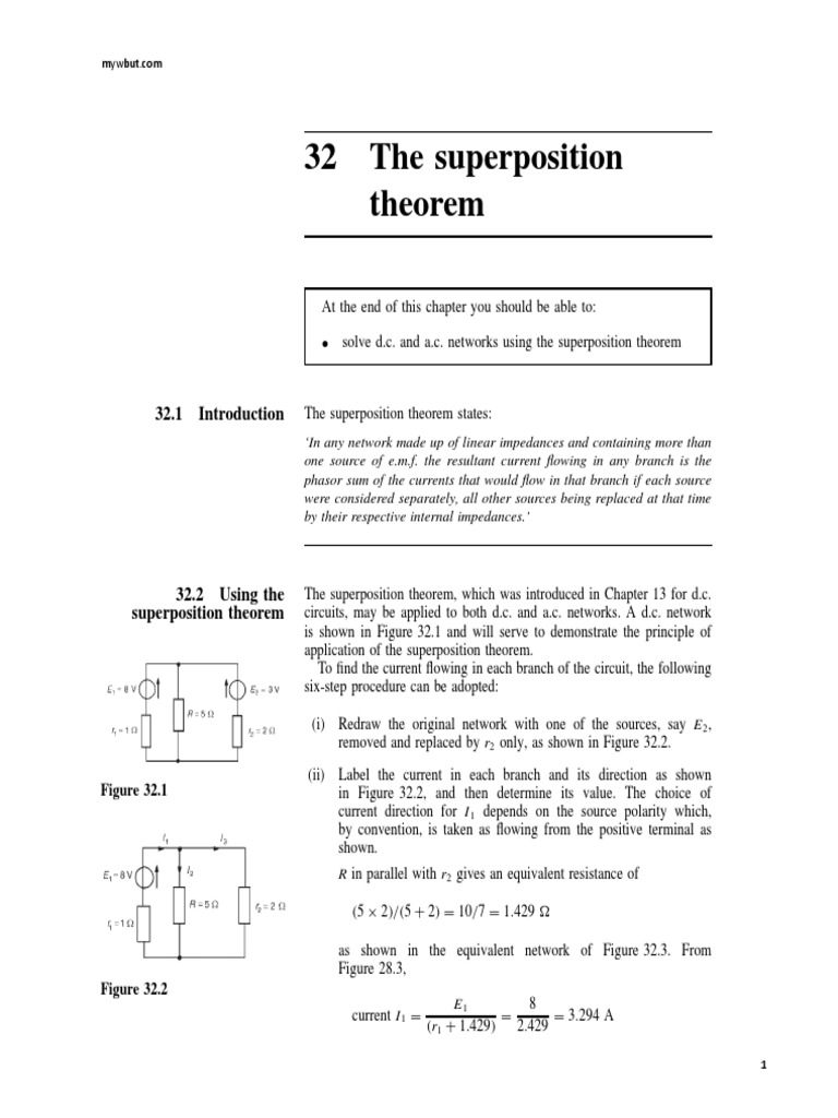 Ž Solve D.C. and A.C. Networks Using The Superposition Theorem | PDF | Series And Parallel ...