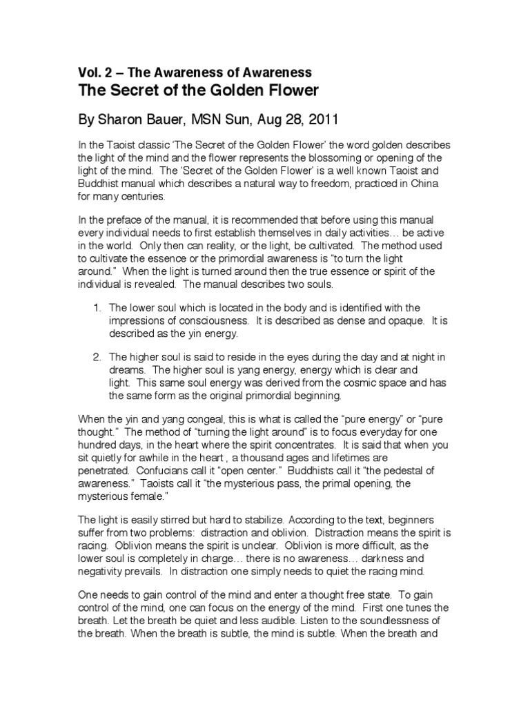 The Secret of The Golden Flower PDF | PDF | Soul | Light