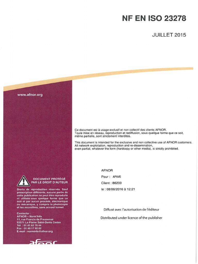 NF en Iso 23278 - 2015 Scan | PDF