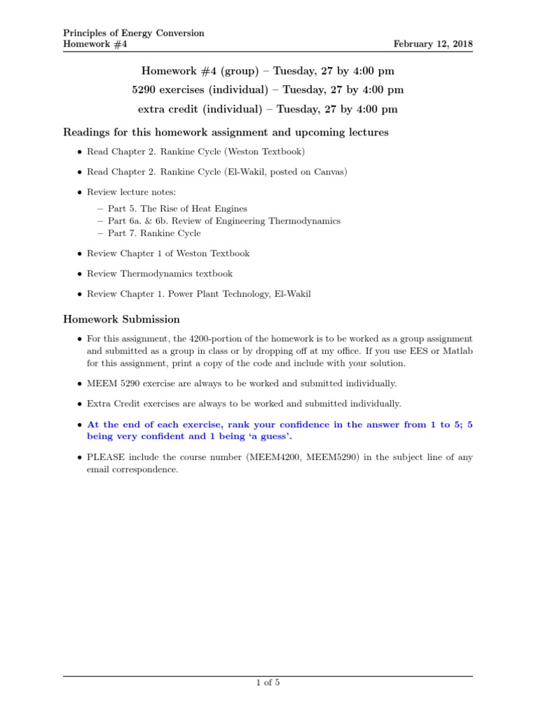 Principles of Energy Conversion Homework #4 February 12, 2018 | PDF ...