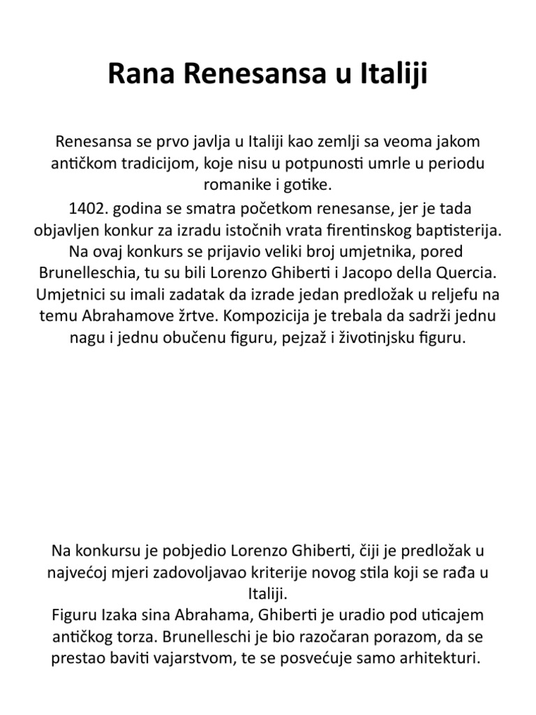 Rana Renesansa U Italiji | PDF
