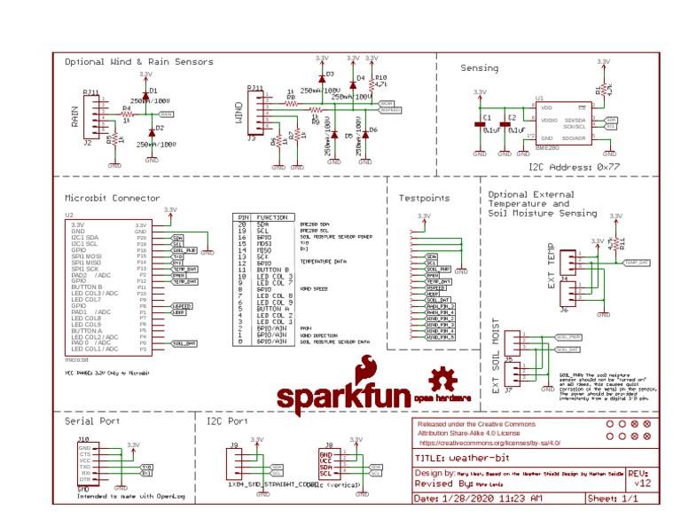 SparkFun Weather-Bit v11 Schematic | PDF