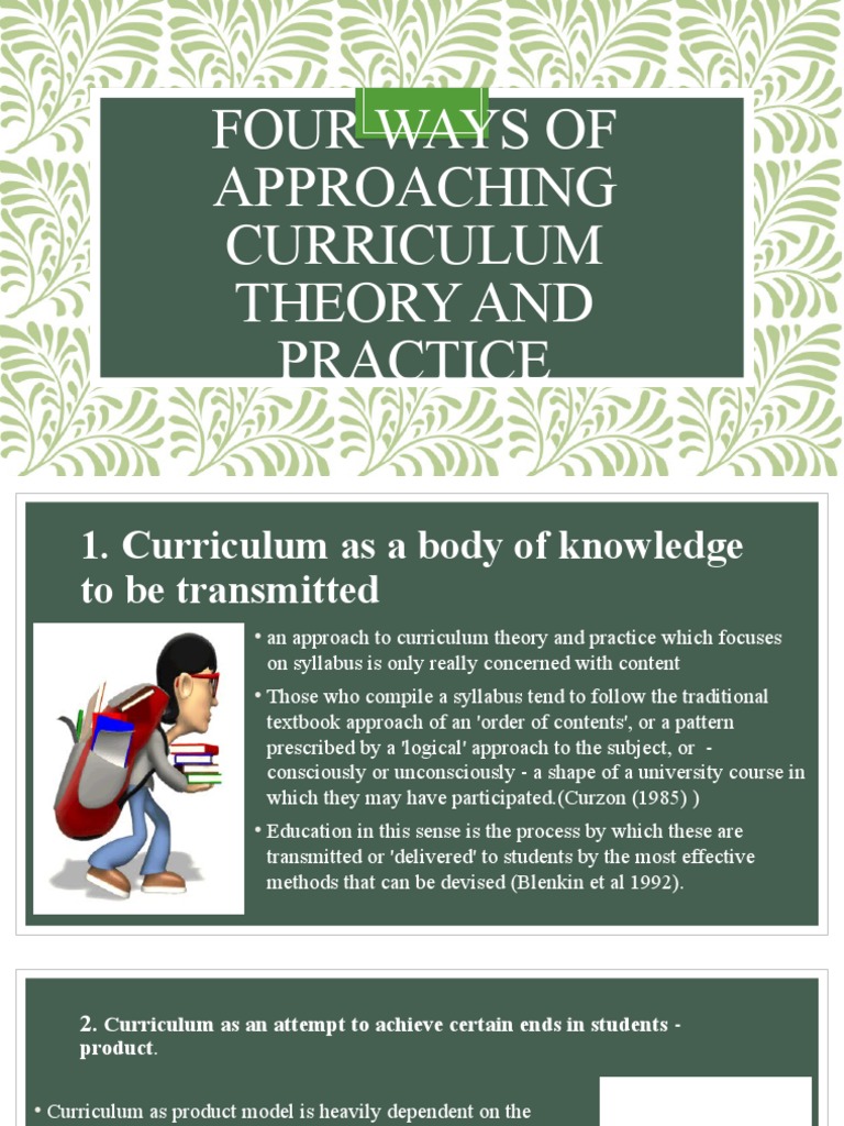 Four Ways of Approaching Curriculum Theory and Practice | PDF ...