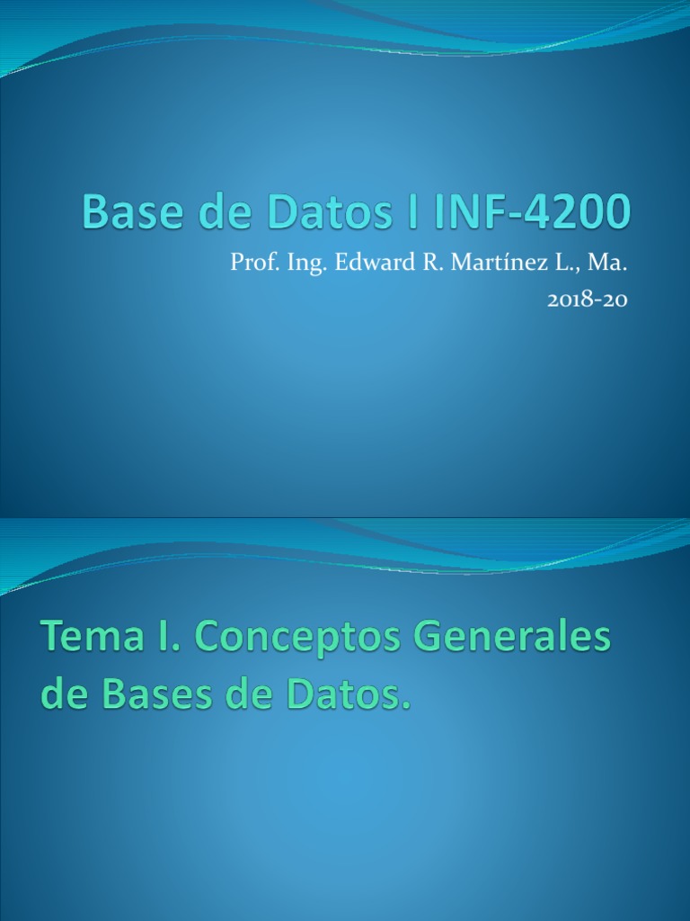Base de Datos I 2018-20 PDF | PDF | SQL | Bases de datos