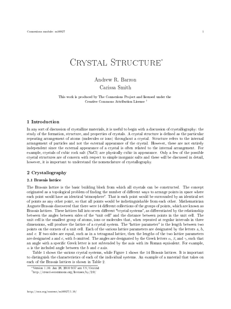 Crystal Structures Imp | PDF | Crystal Structure | Epitaxy