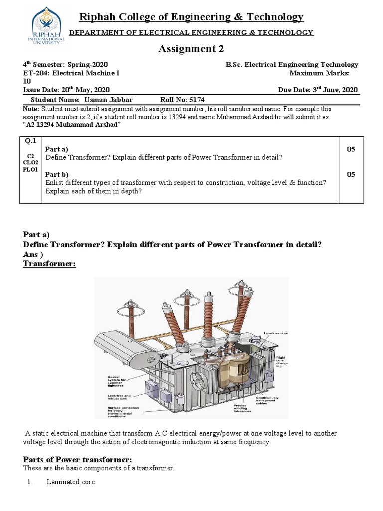 EET EM I Assignment 2 | Download Free PDF | Electric Power Distribution | Transformer