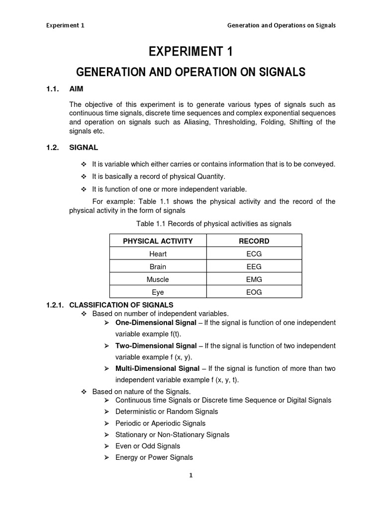 DSP Experiment 1 | PDF | Phase (Waves) | Discrete Time And Continuous Time