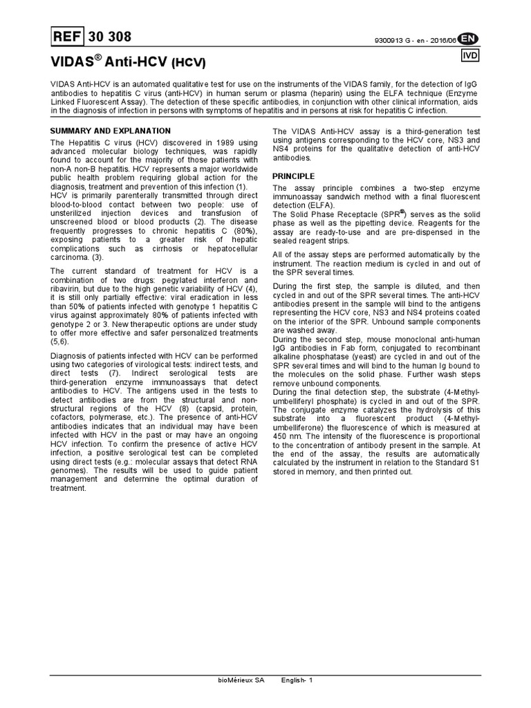 30 308 Vidas Anti-HCV: Summary and Explanation | PDF | Hepatitis C ...