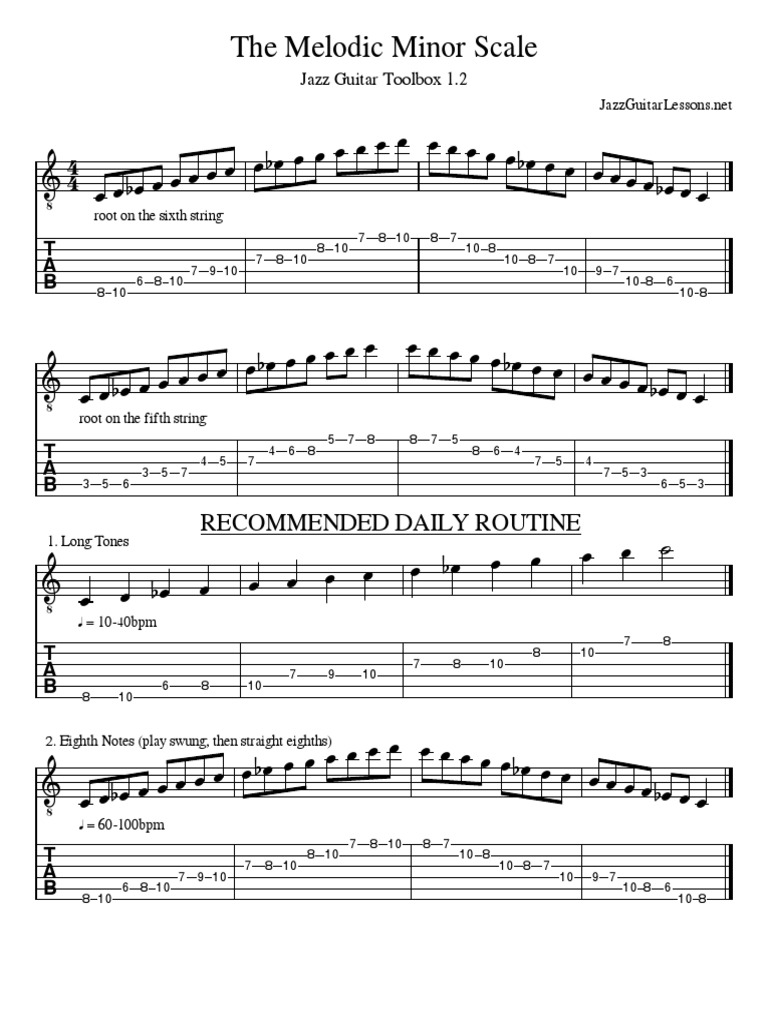 Jazz Guitar Toolbox 1 2 The Melodic Minor Scale | PDF | Scale (Music ...