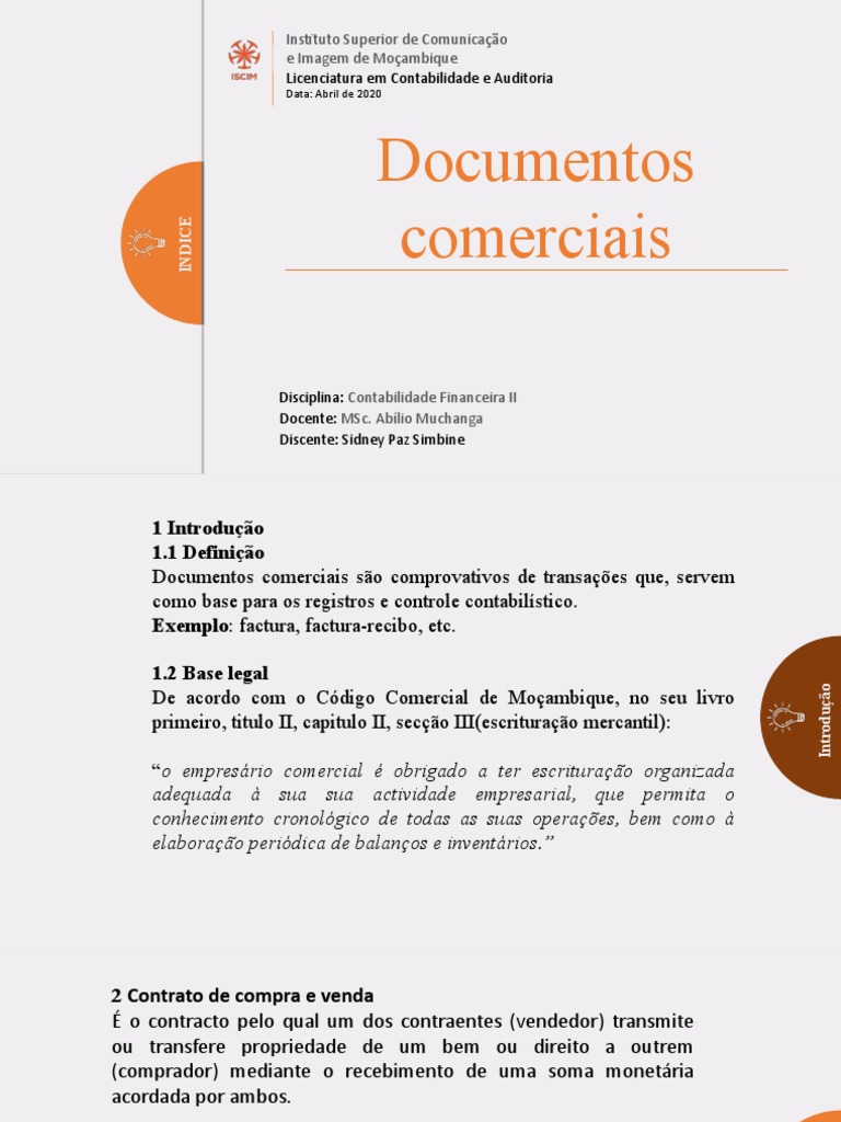 Documentos Comerciais | PDF | Cheque (banco) | Serviços (economia)