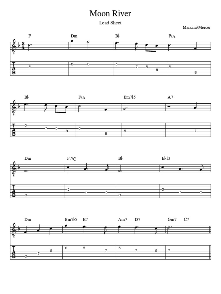 Moon River: Lead Sheet | PDF