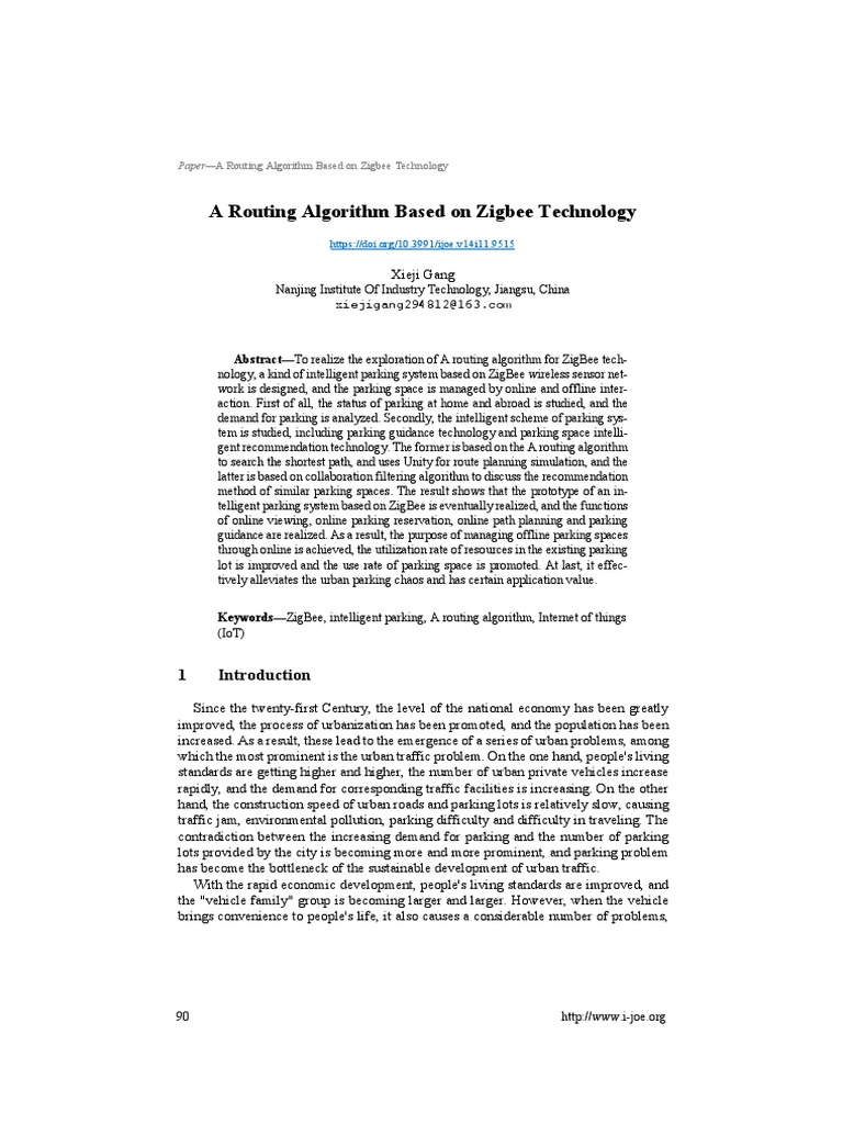 A Routing Algorithm Based On Zigbee Technology Pdf Web Server Internet And Web