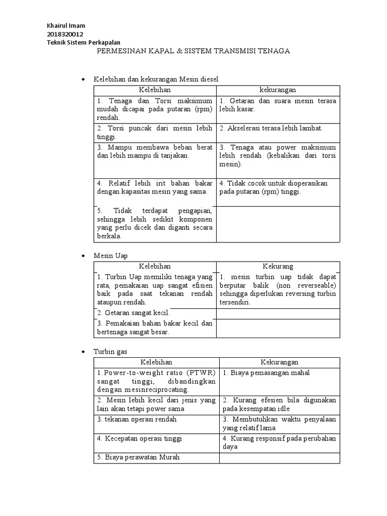 Sistem Propulsi Kapal: CODAD vs CODAG | PDF