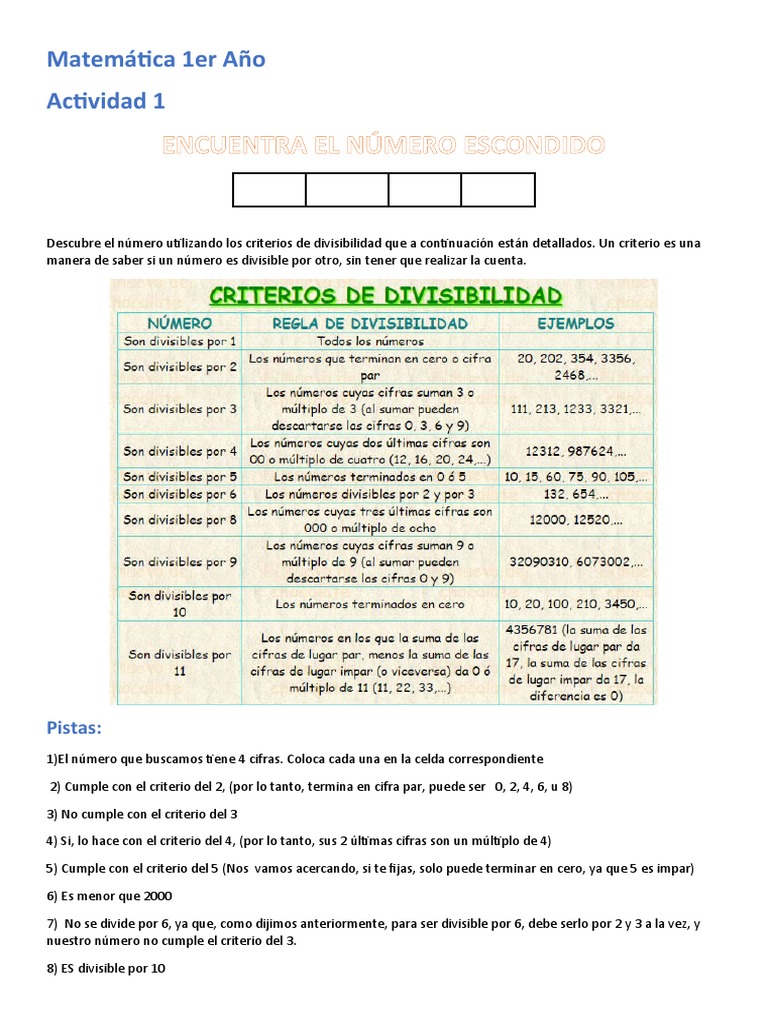 Encuentra El Número Escondido | PDF | Enseñanza de matemática | Science