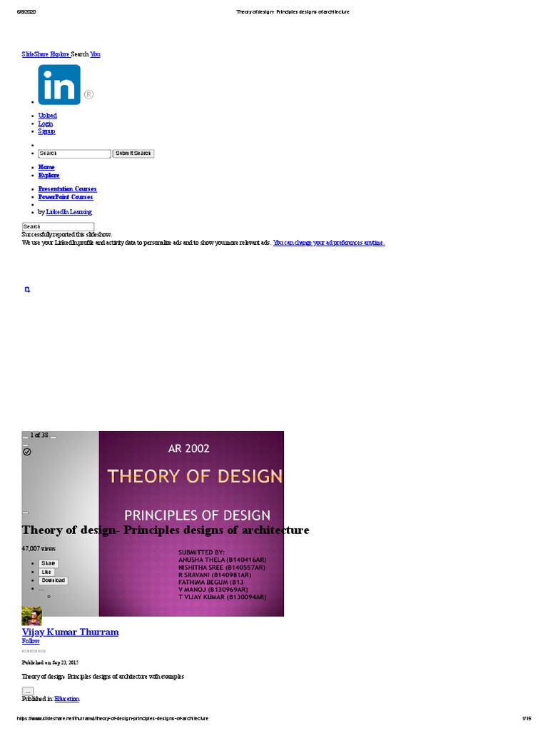 Theory of Design - Principles Designs of Architecture | PDF | Hierarchy ...