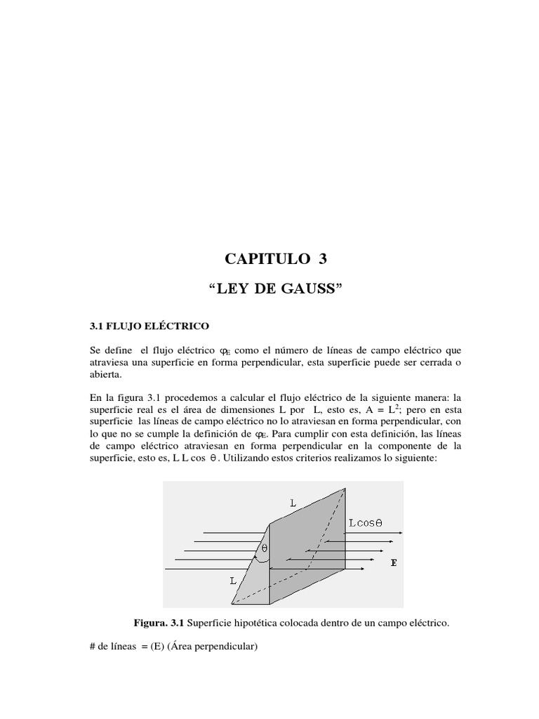 Capítulo III-Ley de Gauss PDF | PDF | Campo eléctrico | Electrostática