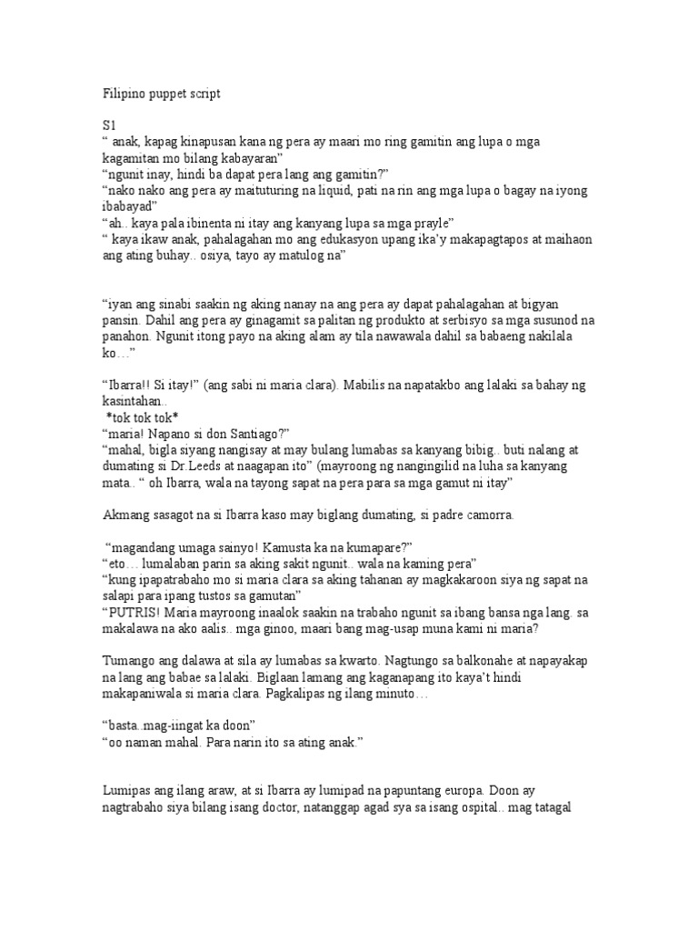 Filipino Puppet Script | PDF