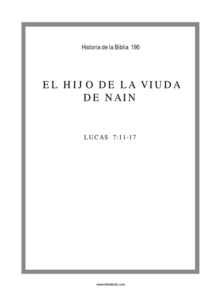 190 El Hijo de La Viuda de Naín | PDF | Creencia religiosa y doctrina ...