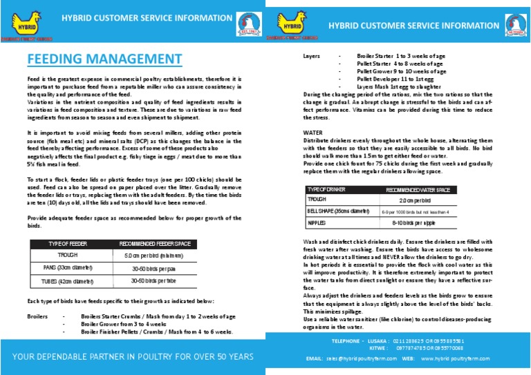 Feeding Managment Leaflet 2013 | PDF | Chicken | Broiler