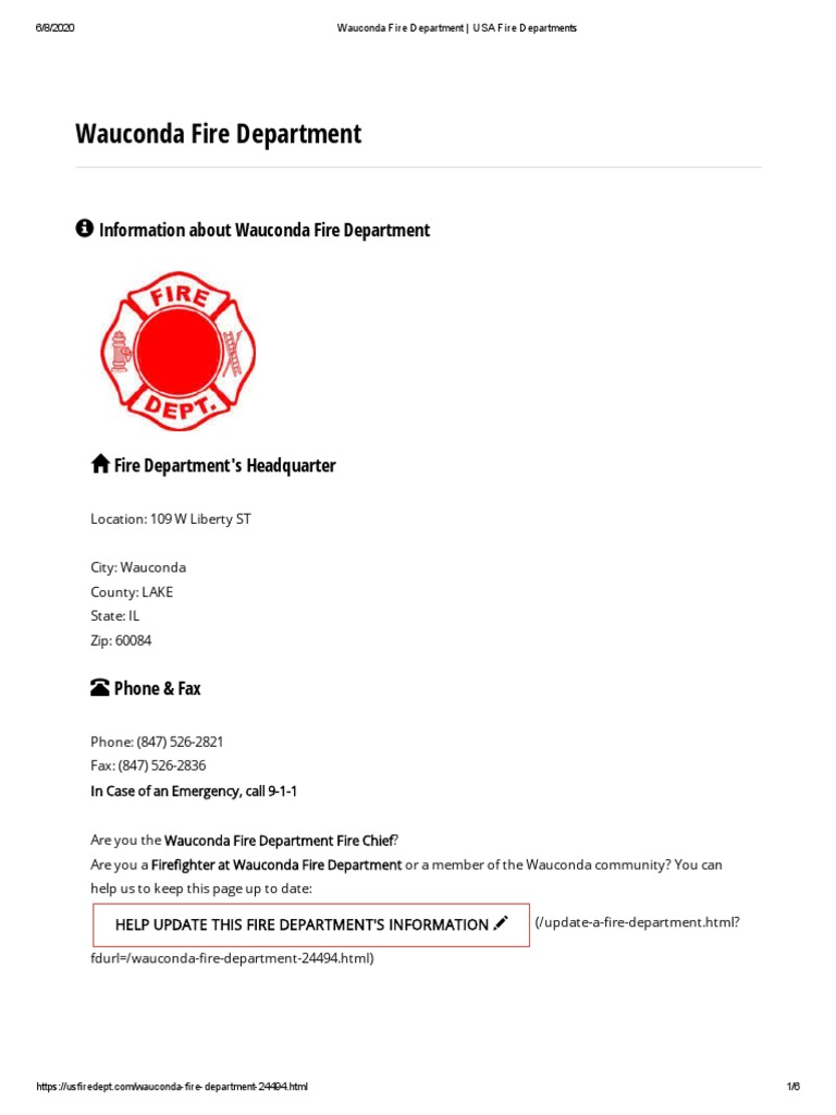 Wauconda Fire Department - USA Fire Departments | PDF | Emergency ...