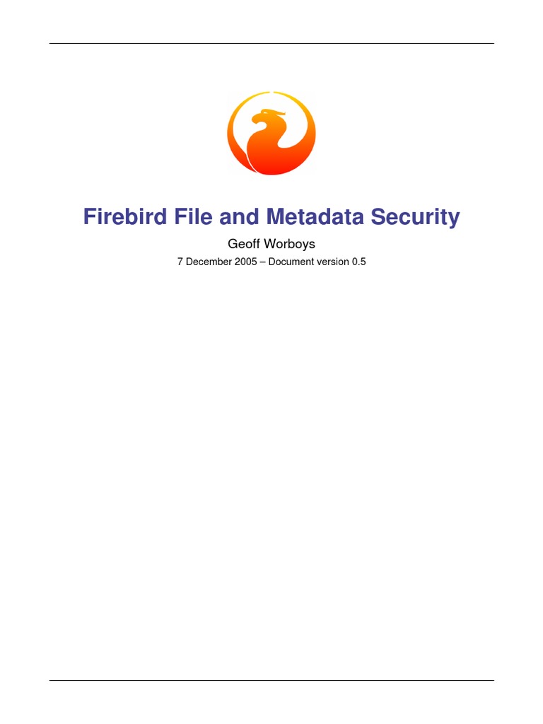 Firebird File Metadata Security PDF | PDF | Encryption | Databases