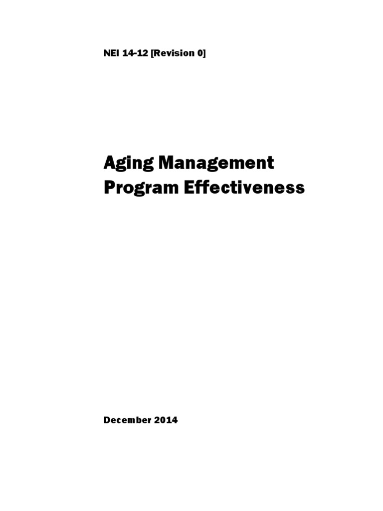 Aging Management Program Effectiveness: NEI 14-12 (Revision 0) | PDF ...