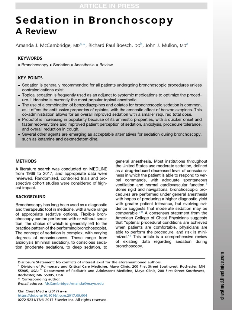 Sedation in Bronchos | PDF | Anesthesia | Benzodiazepine