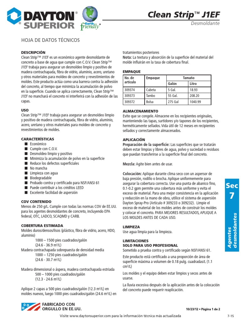 Clean Strip J1EF SP | PDF | Hormigón | Madera