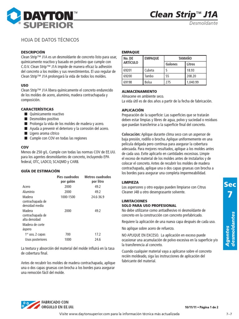 Clean Strip J1A SP | PDF | Hormigón | Acero