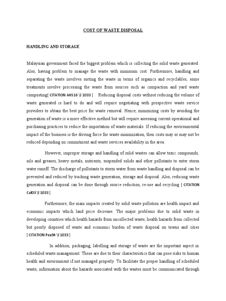 Cost of Waste Disposal | Download Free PDF | Waste Management ...