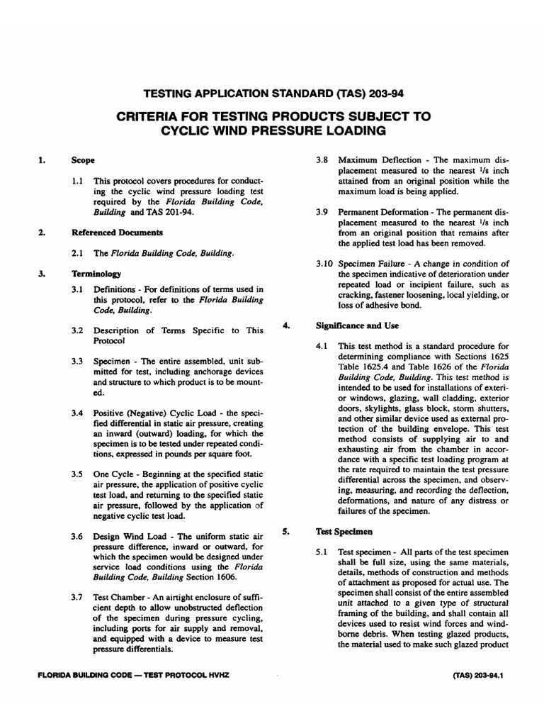 Testing Application Standard 203-94 | PDF | Calibration | Door