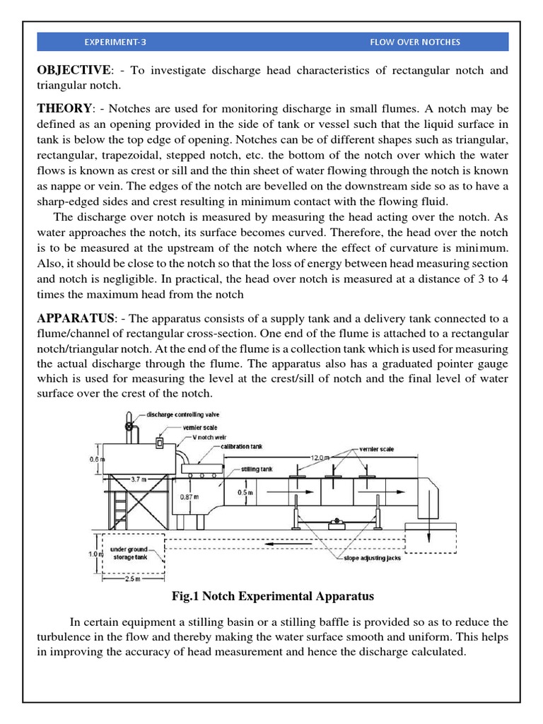 3.flow Over Notches PDF | PDF | Fluid Dynamics | Flow Measurement