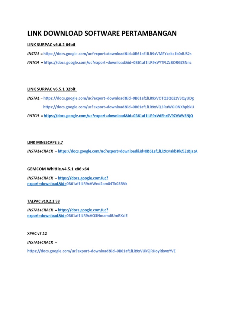 Download Links for Mining Software | PDF