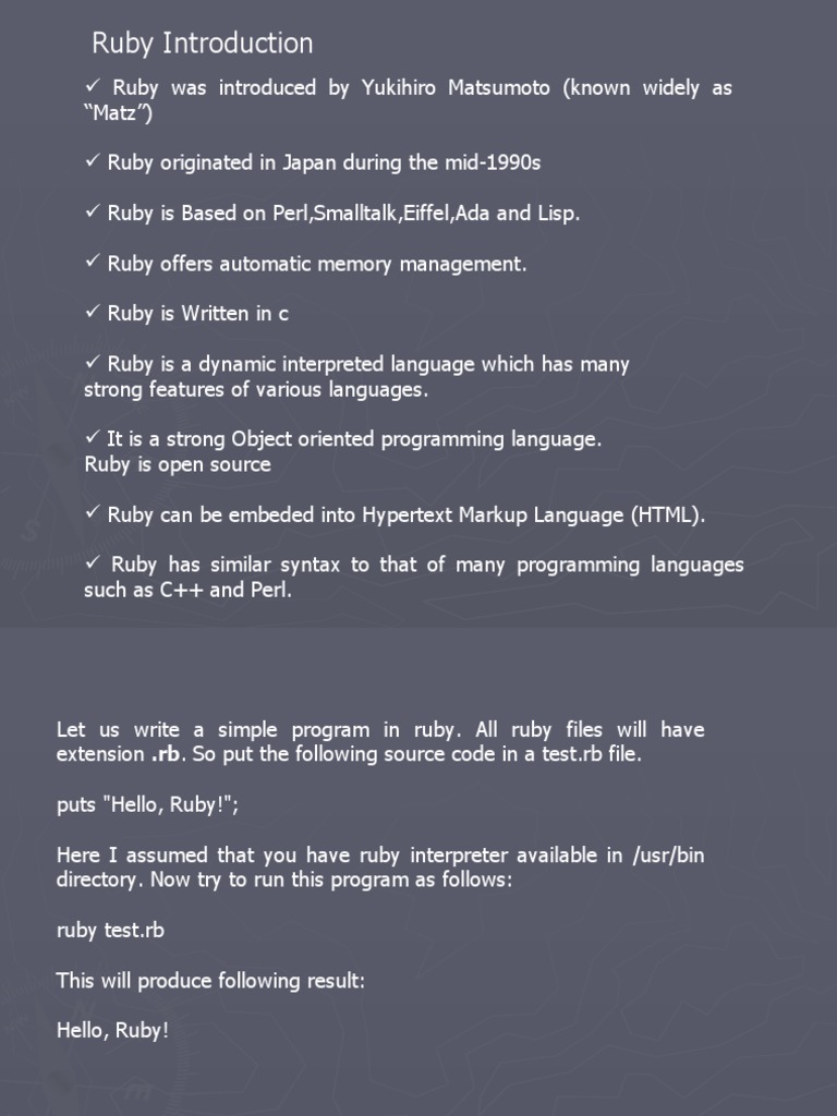 Ruby Basics | PDF | Port (Computer Networking) | Soap