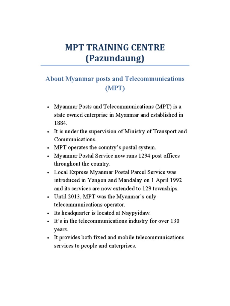 MPT Traning Centre | PDF | Telecommunications | Electrical Engineering