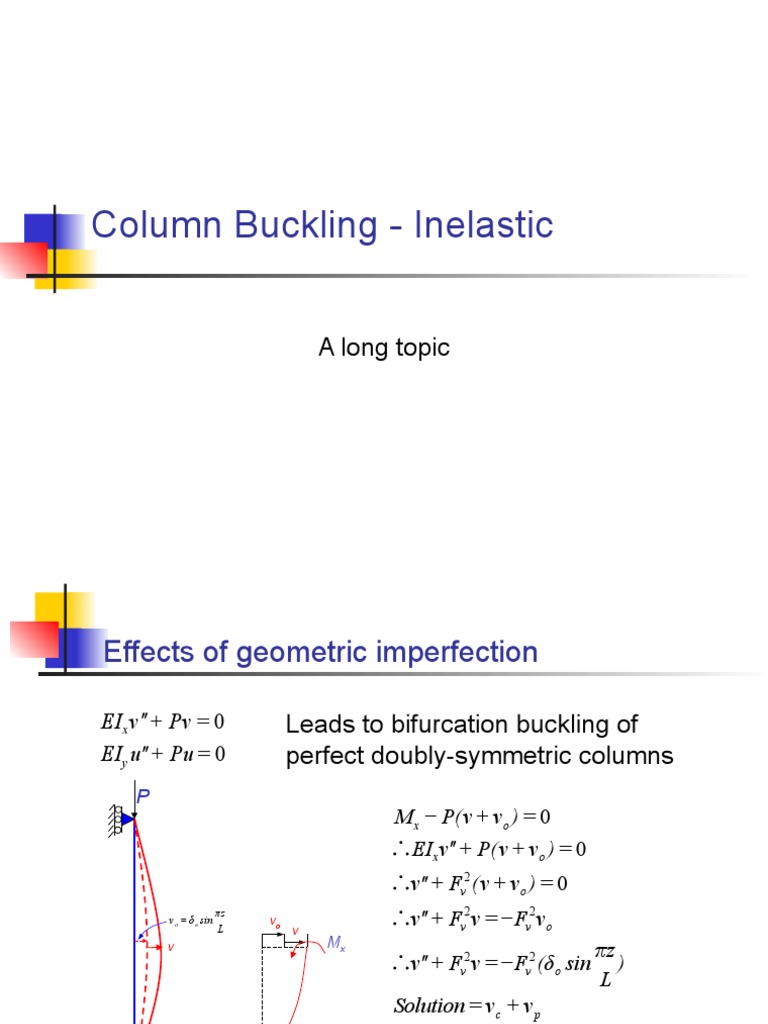 Column Buckling - Inelastic: A Long Topic | PDF | Buckling | Elasticity ...