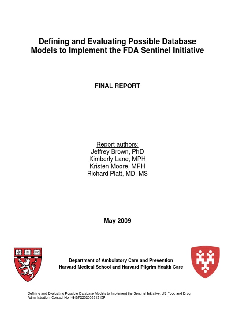 Sentinel Database Models 05 09 | PDF | Electronic Health Record | Food ...