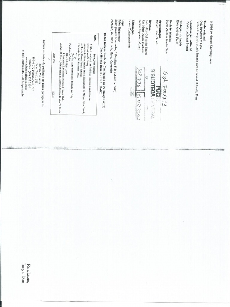 SCOTT, Joan. A Cidadã Paradoxal. Prefácio e Cap.1 PDF | PDF