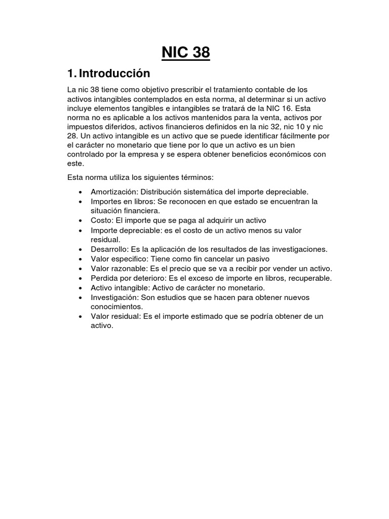Nic 38 | PDF | Activo intangible | Amortización (Negocio)