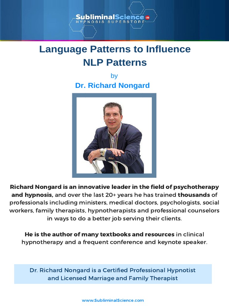 Language Patterns To Influence NLP Patterns: Dr. Richard Nongard | PDF ...