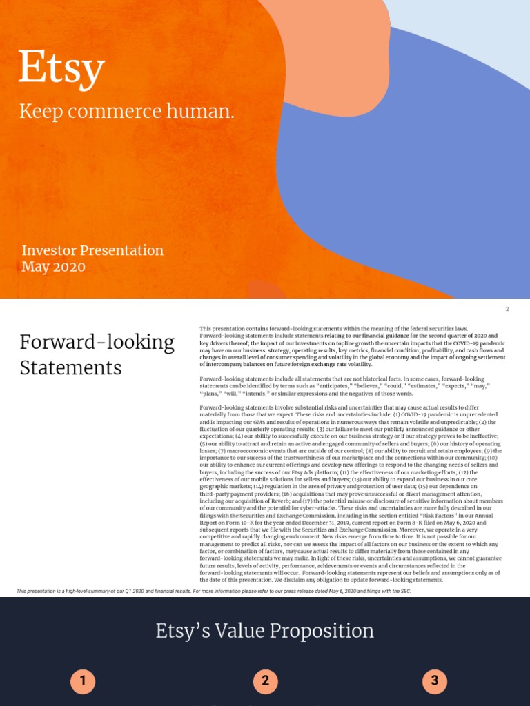 Etsy Investor-Presentation-1Q20 - Final-Version | PDF | Etsy | Cash And ...