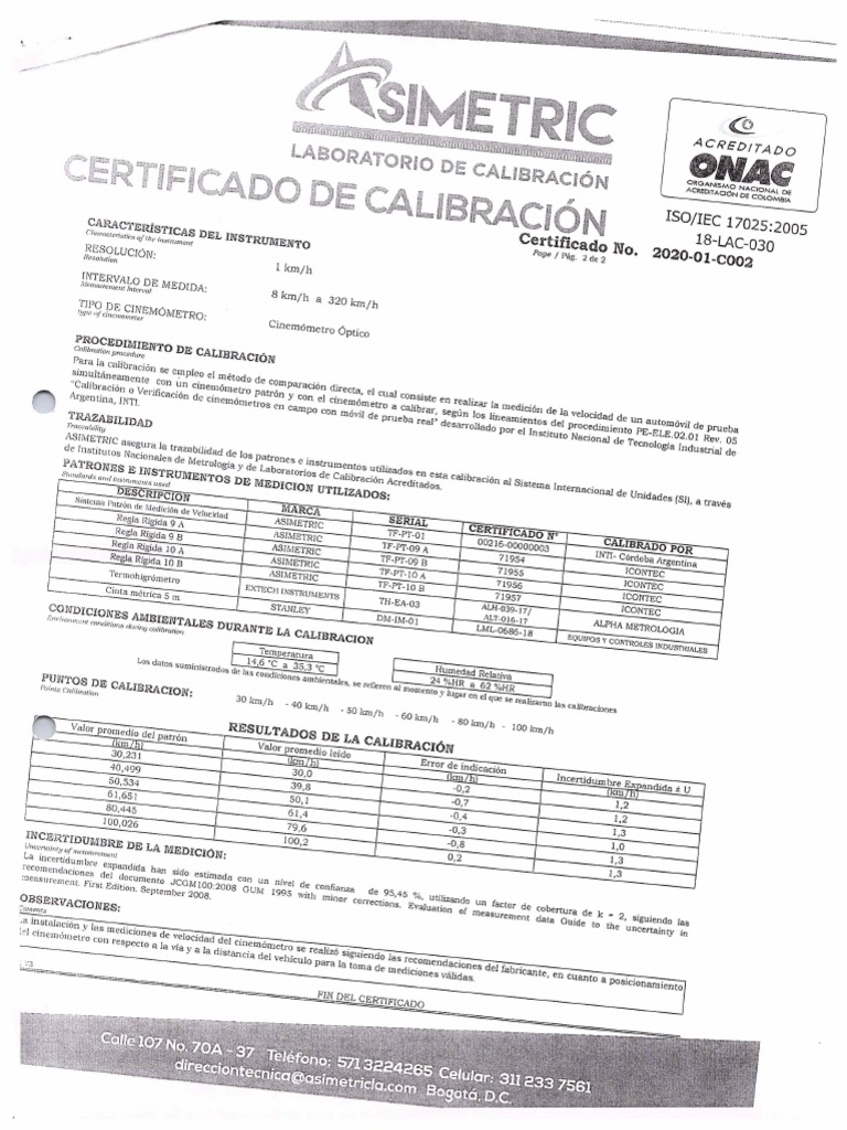 Certificados de Calibracion PDF | PDF