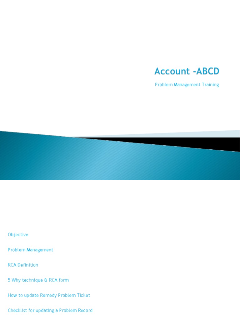 ABCD-Problem Management Training | PDF | Business