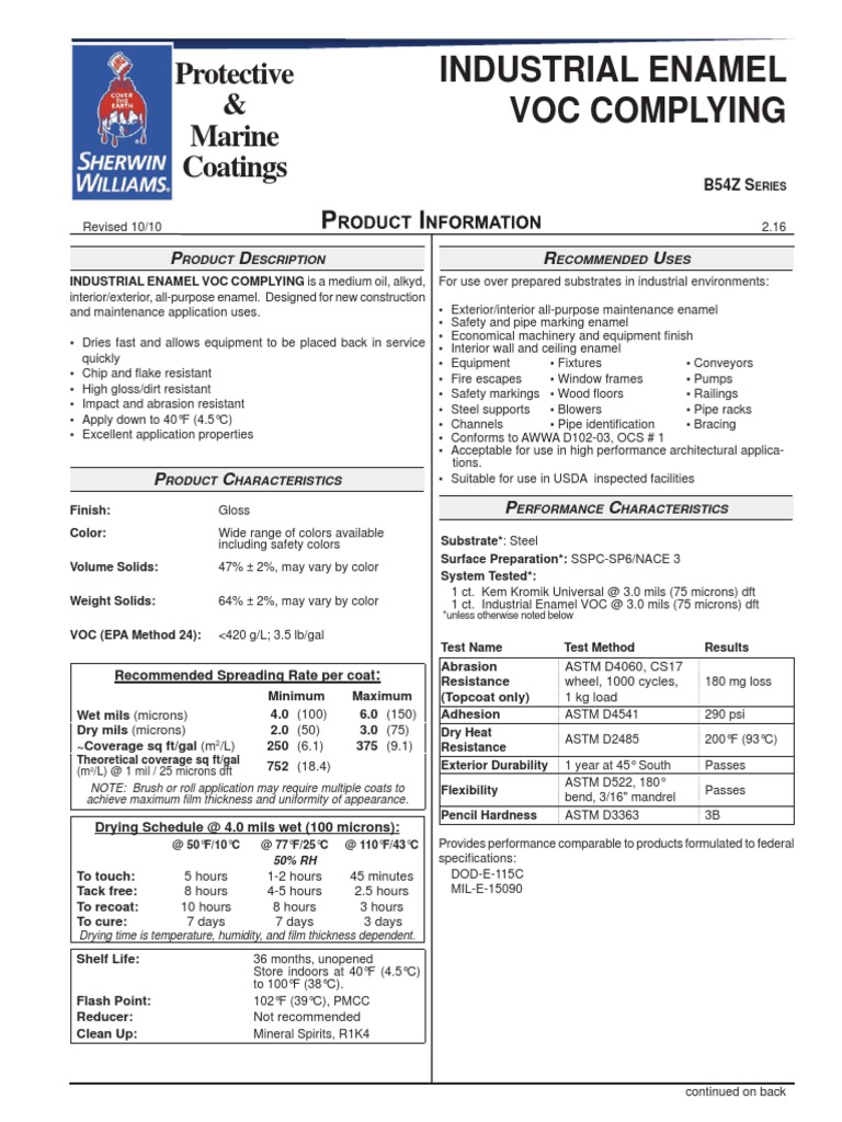 Protective & Marine Coatings: Industrial Enamel Voc Complying | PDF ...
