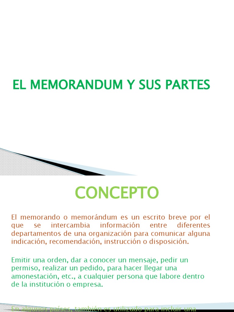 Diapositiva 16 EL MEMORANDUM Y SUS PARTES | PDF